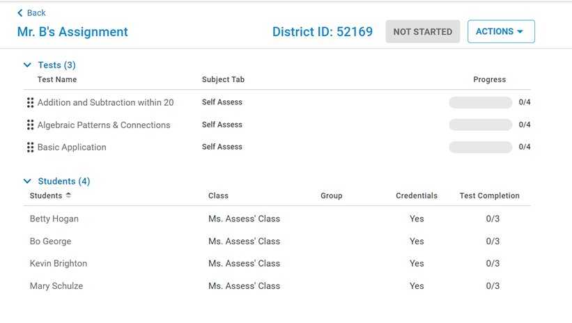 Assignment Center Classic